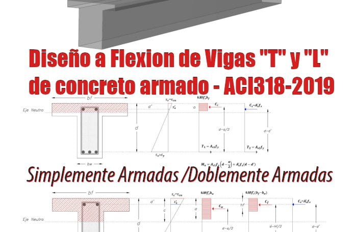 Diseño a Flexión de Vigas "T" y "L" de concreto armado - ACI318-2019 (Simplemente Armadas ...