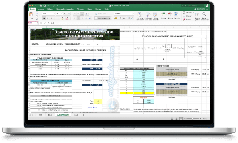 Excel para el diseño de Pavimento rígido Método AASHTO 93 | CivilGeeks.com