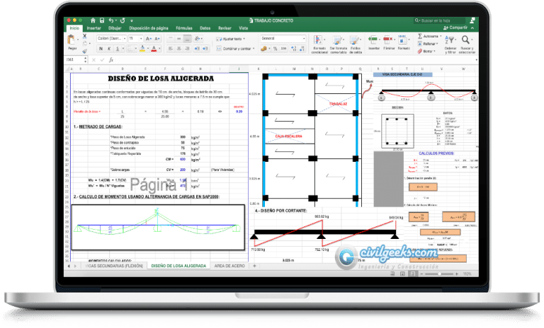 EXCEL PARA EL CALCULO ESTRUCTURAL DE VIGAS, LOSAS Y MUROS DE CONCRETO | CivilGeeks.com