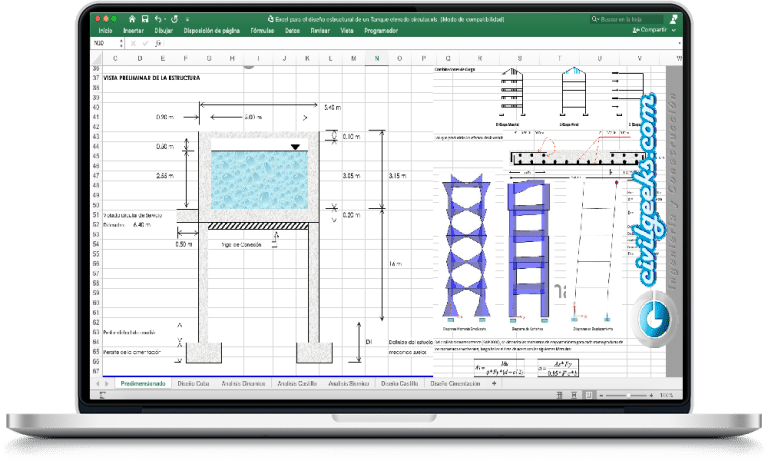 Excel para el diseño estructural de un Tanque elevado circular | CivilGeeks.com
