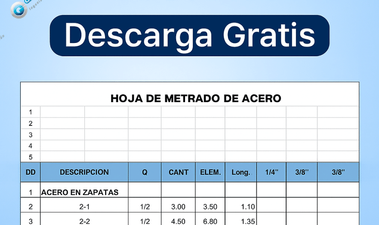 Hoja de Metrado de Acero en Excel – Descarga Gratis | CivilGeeks.com